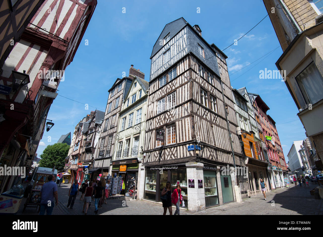 Pretty streets in Rouen, France Europe Stock Photo - Alamy