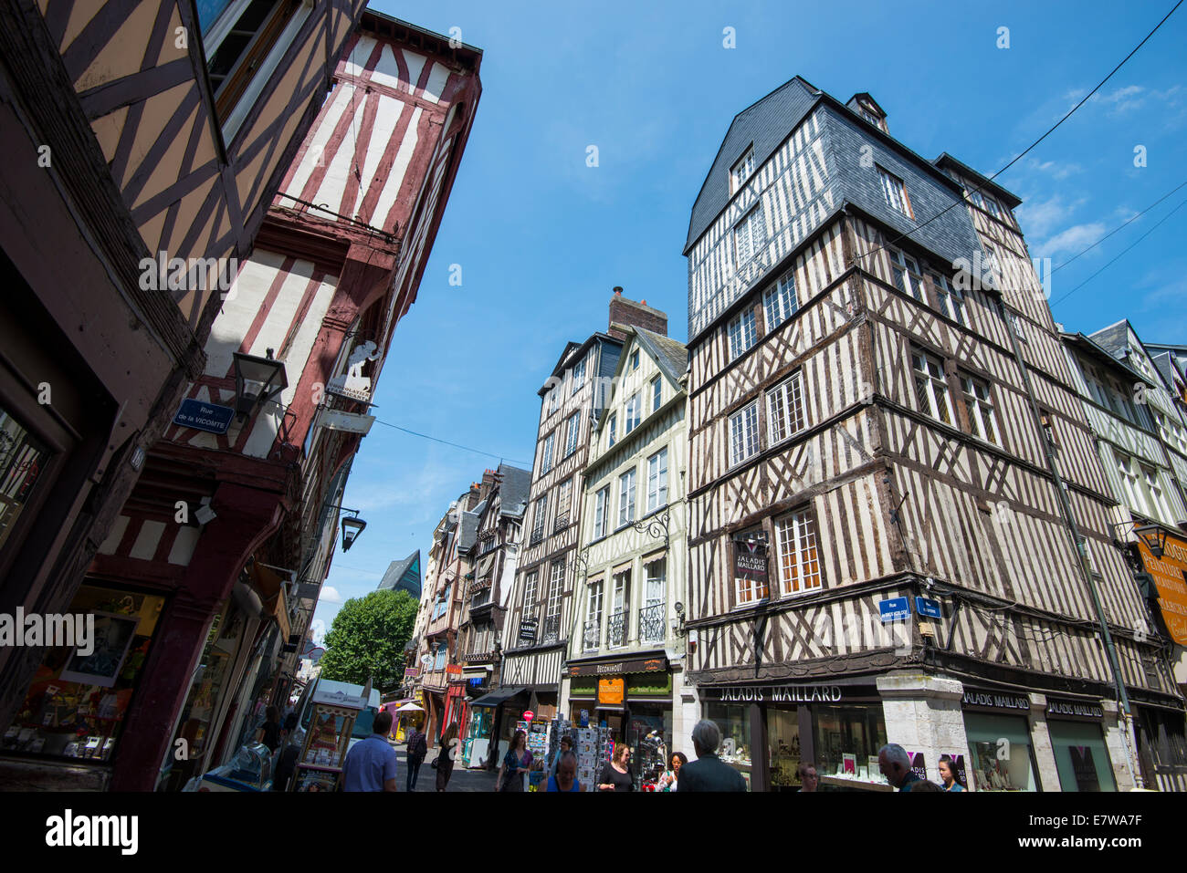 A pretty street in Rouen, France Europe Stock Photo - Alamy
