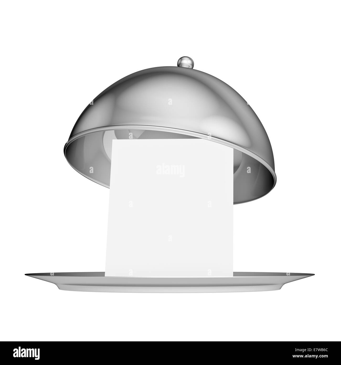 Restaurant cloche with lid - isolated on white background Stock Photo ...