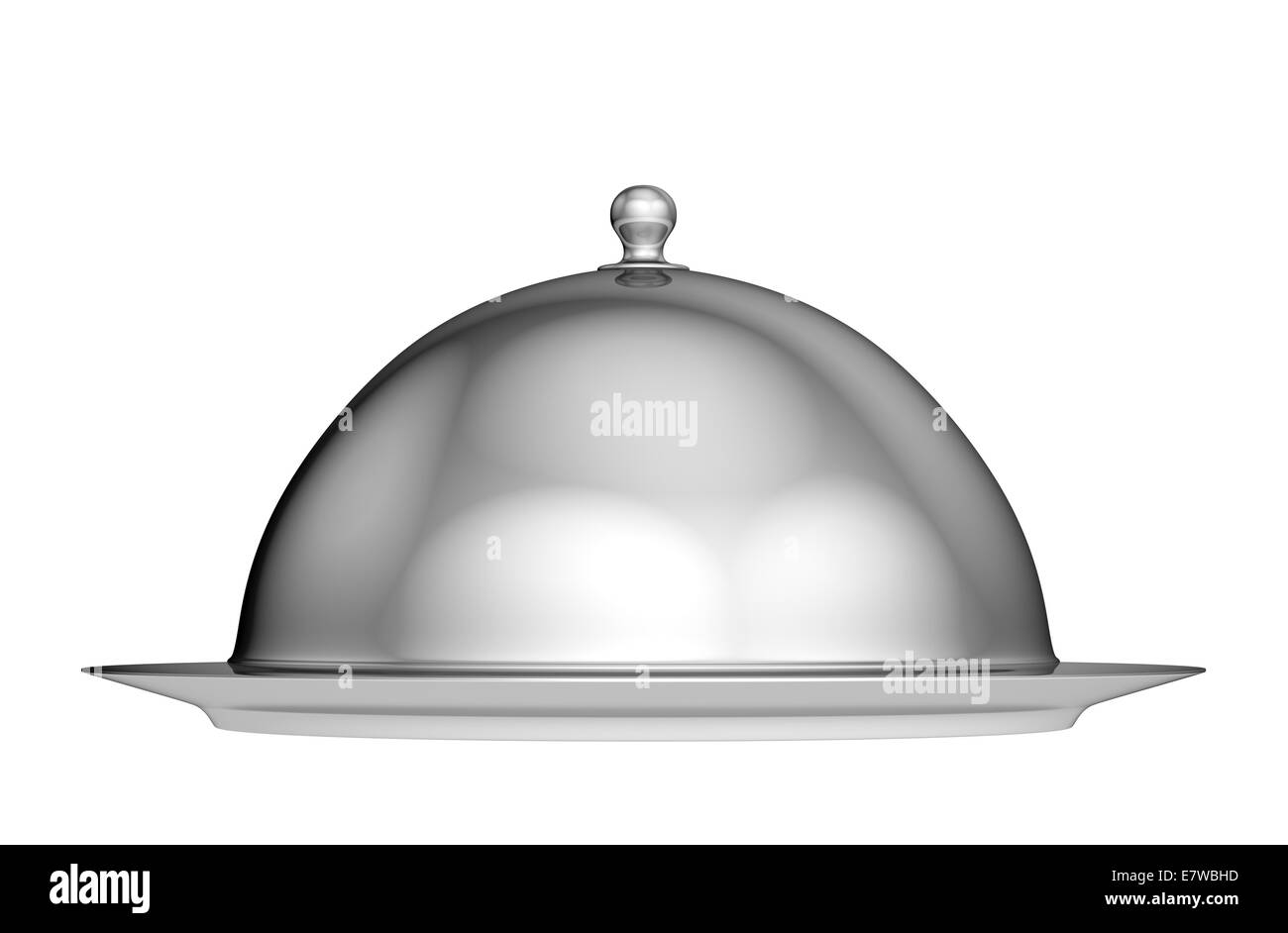 Restaurant cloche with lid - isolated on white background Stock Photo ...