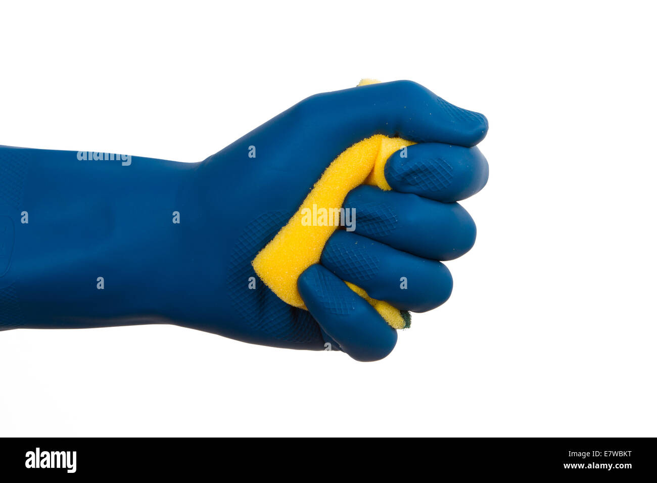 Hand squeezes cleaning sponge, isolated on white background Stock Photo ...