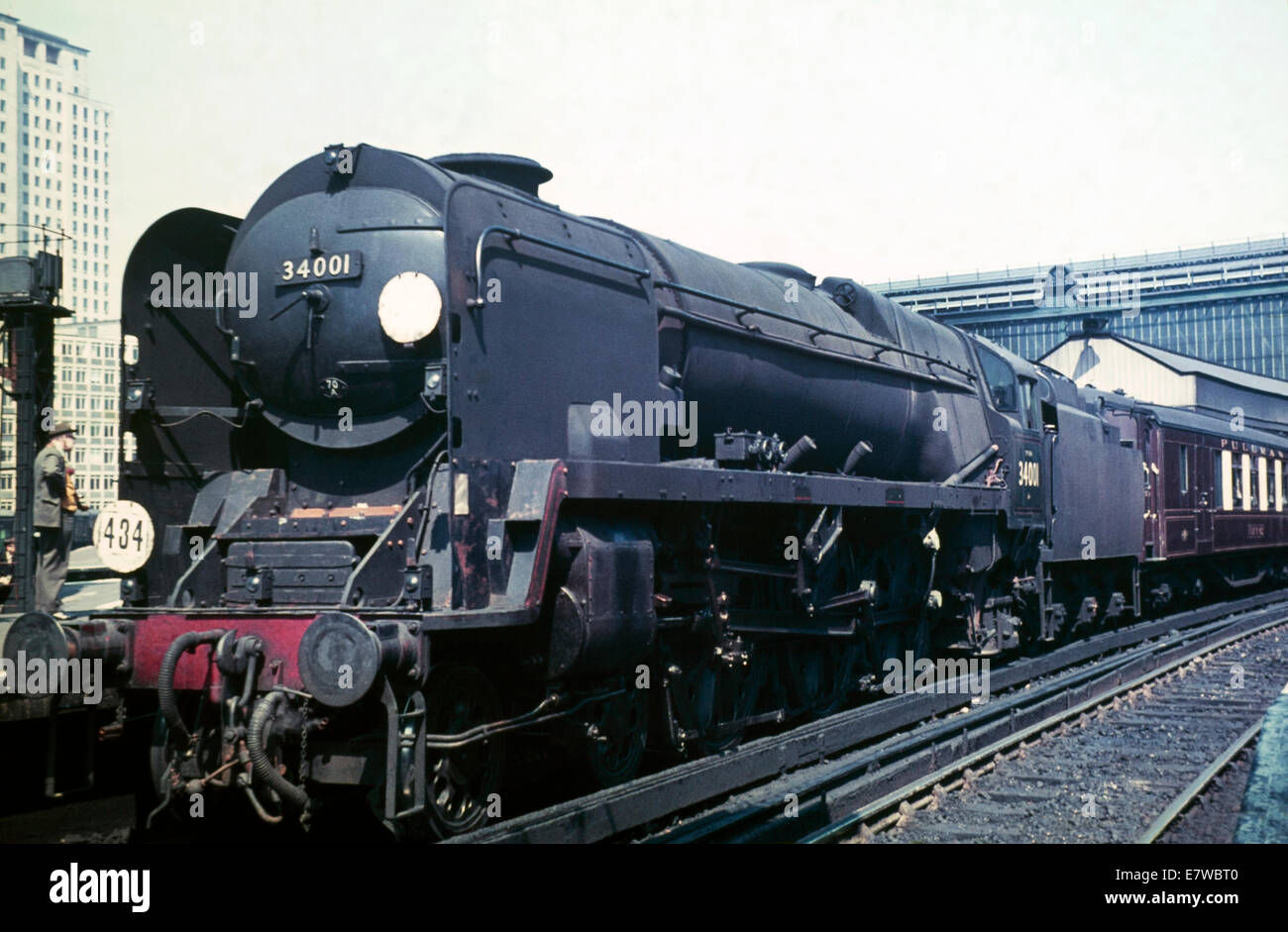 original british railways steam train west country class 34001 exeter ...