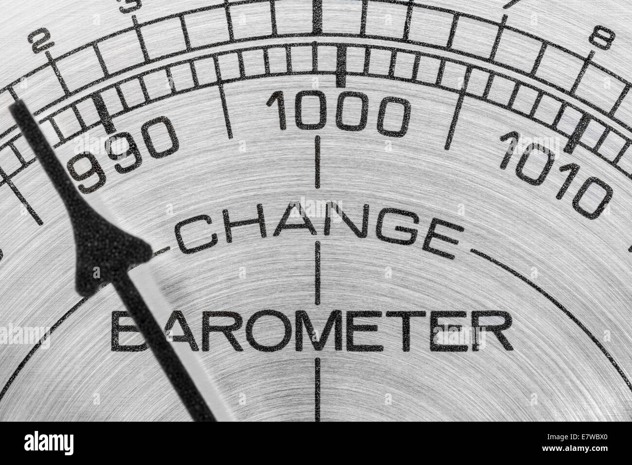 Change in the weather barometer macro detail Stock Photo - Alamy