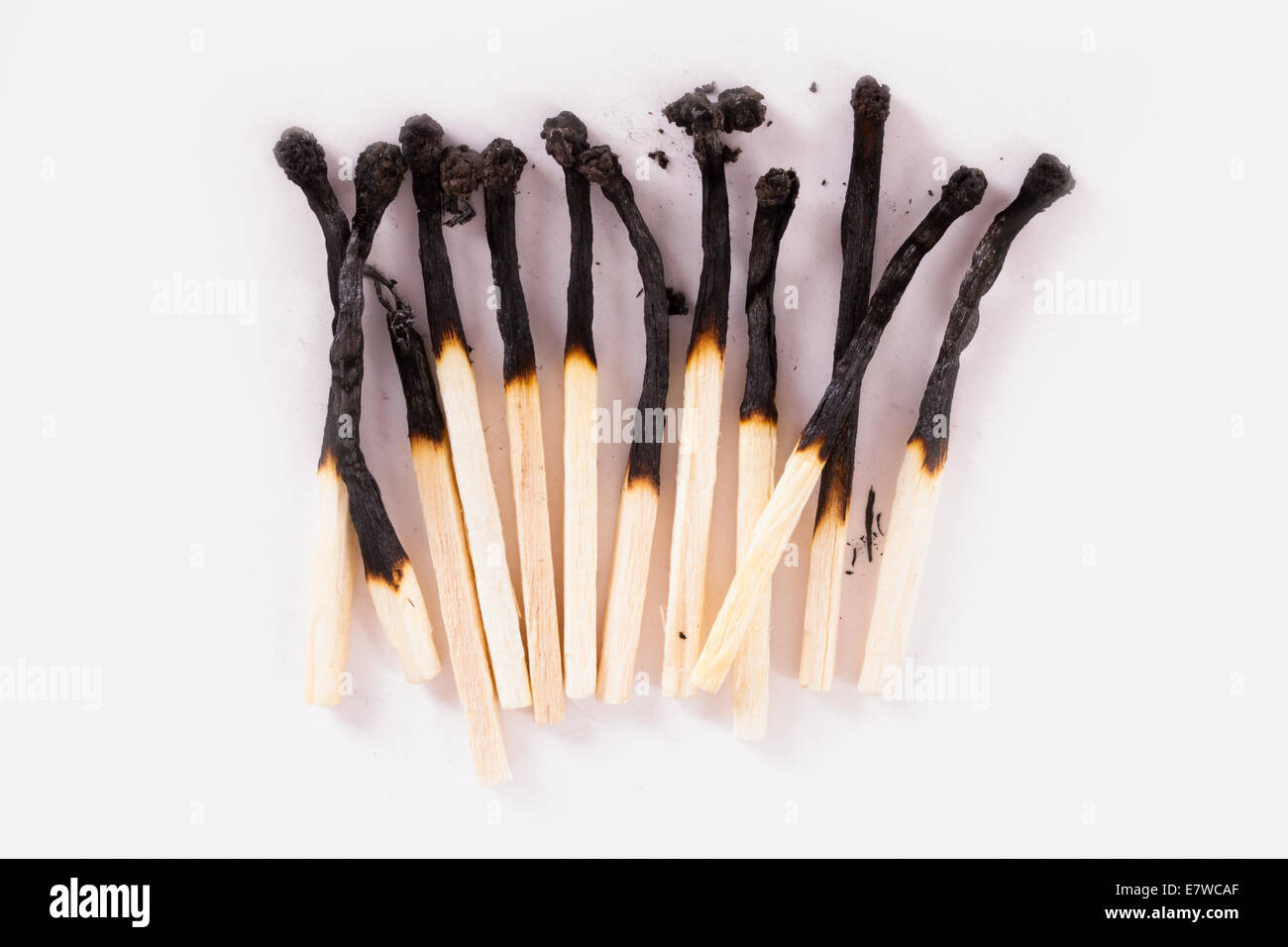 Burnt matches, isolated on white background Stock Photo - Alamy