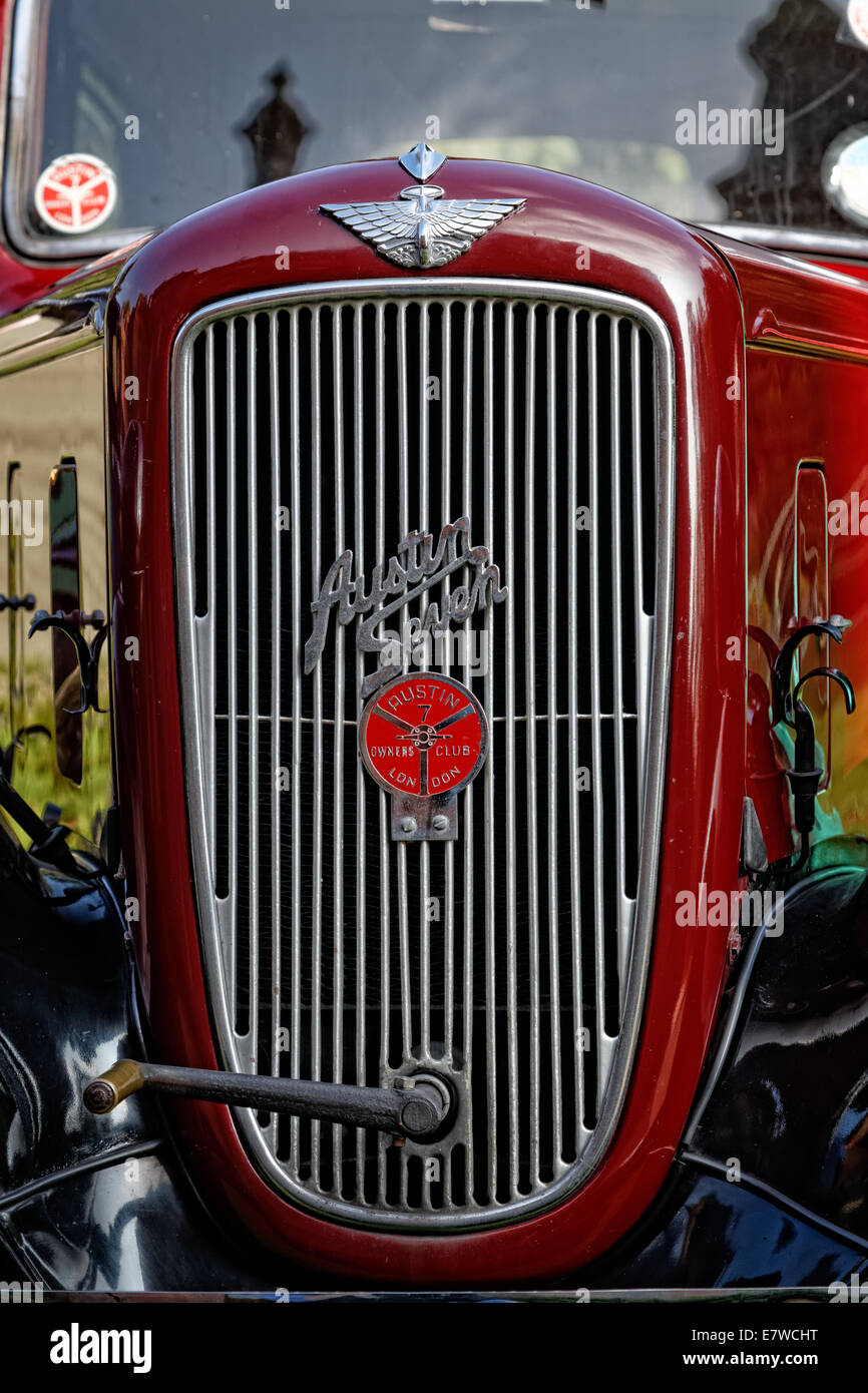 Austin Seven car radiator and starting handle Stock Photo - Alamy