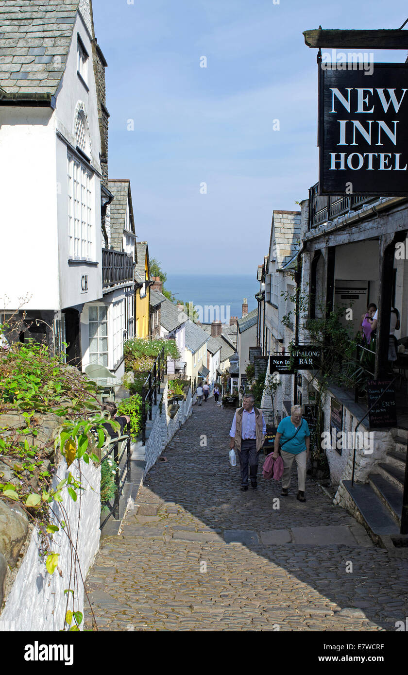 The main street in the village of Clovelly, Devon, UK Stock Photo - Alamy