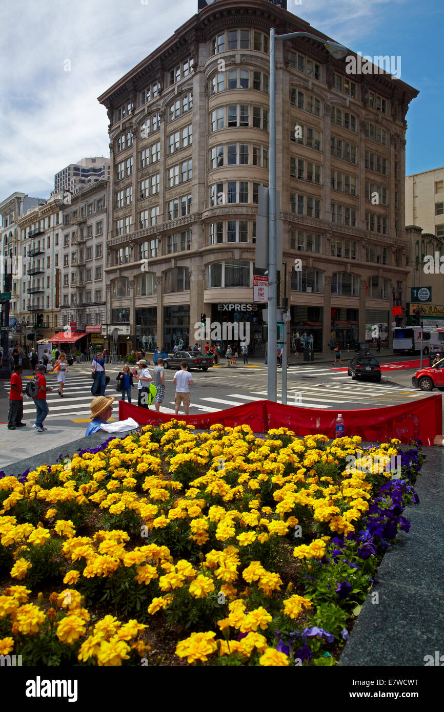Flower garden, Union Square, San Francisco, California, USA Stock Photo ...