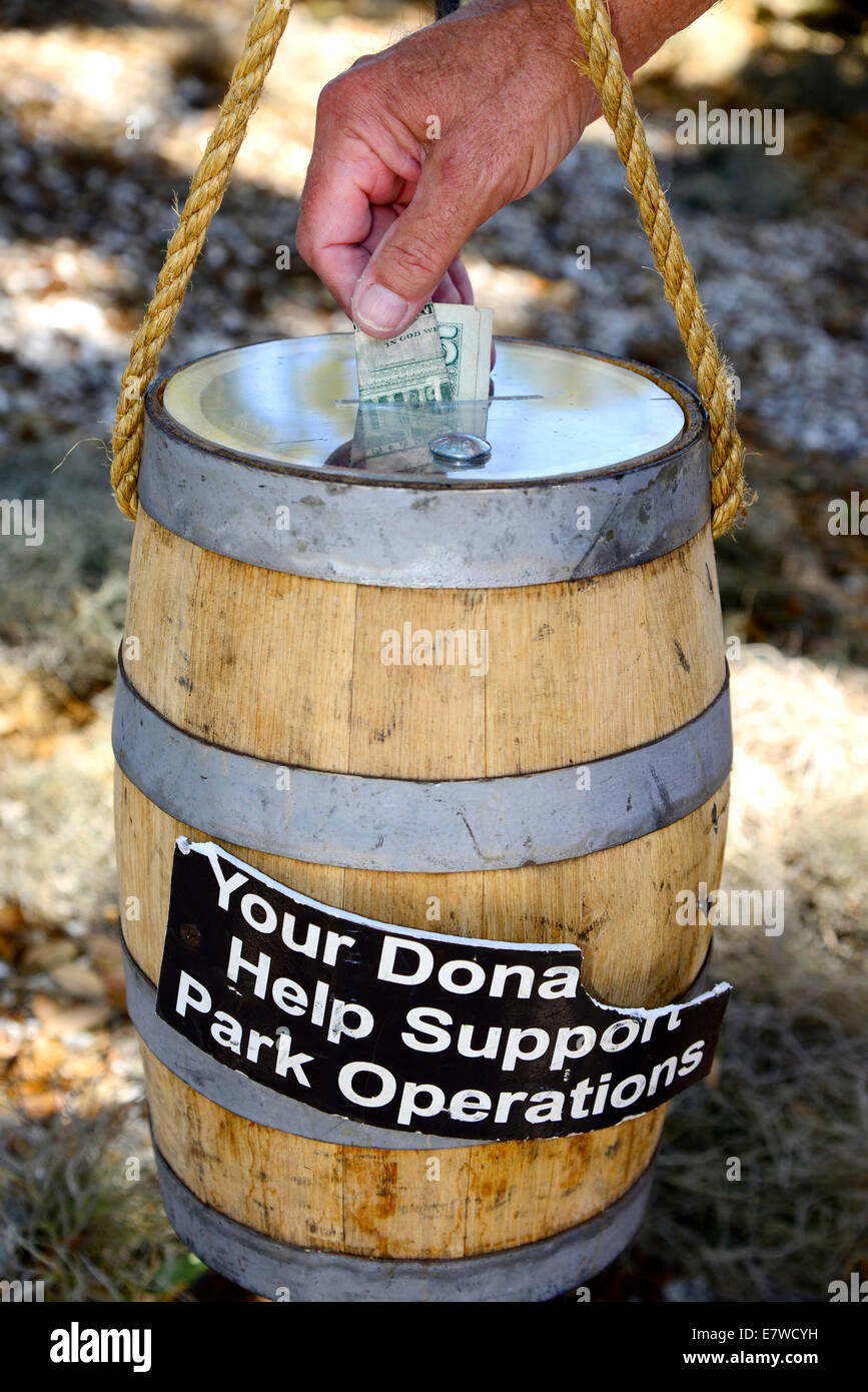 Making a donation to a worthy cause Stock Photo - Alamy