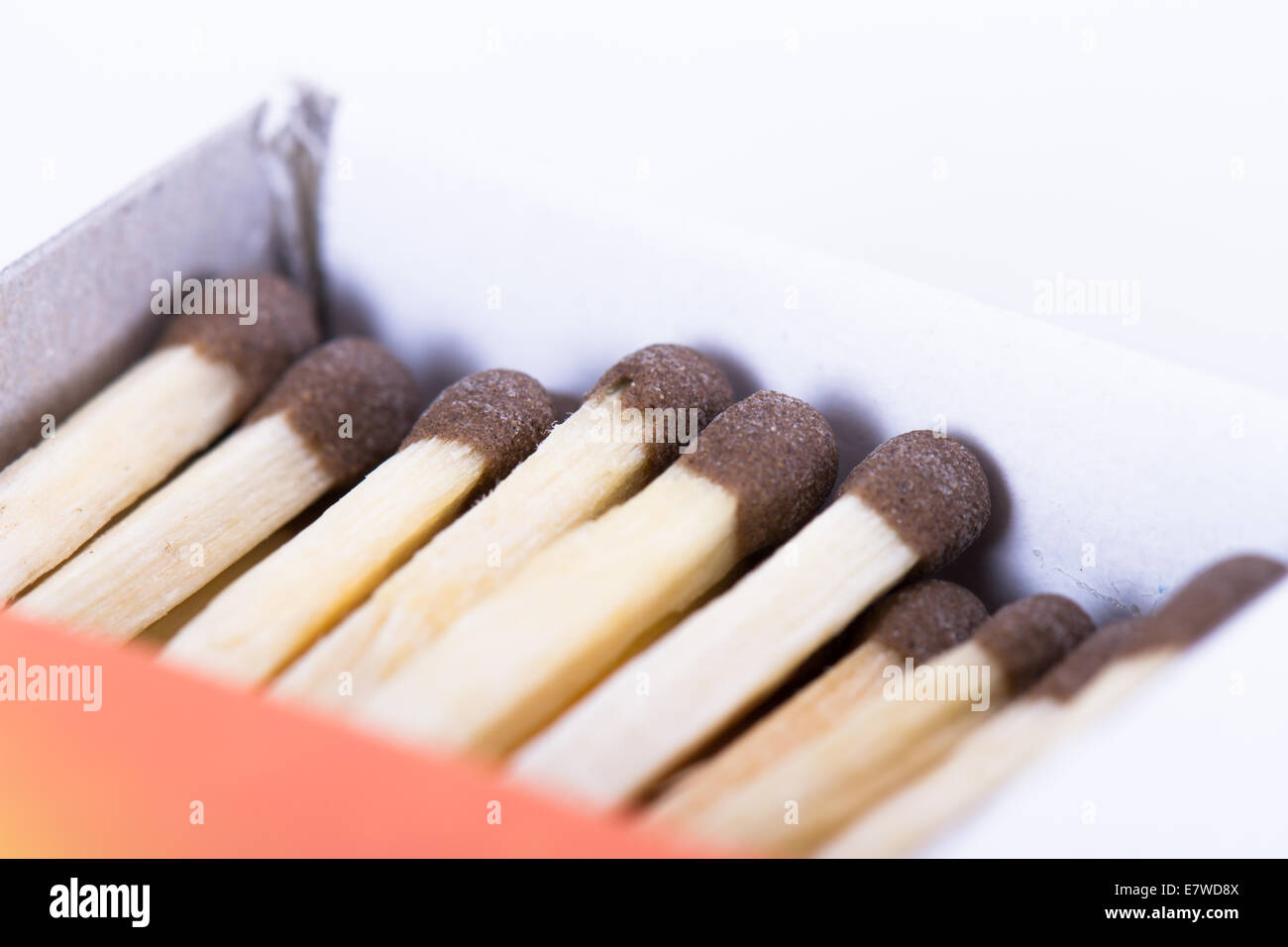 Macro view of open matchbox, isolated on white background Stock Photo ...