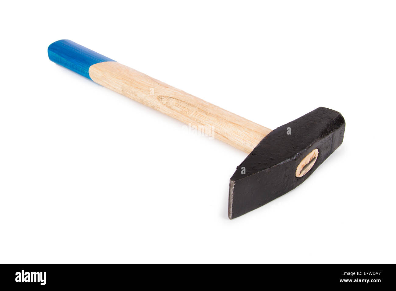 Close up view of blue hammer, isolated on white background Stock Photo ...