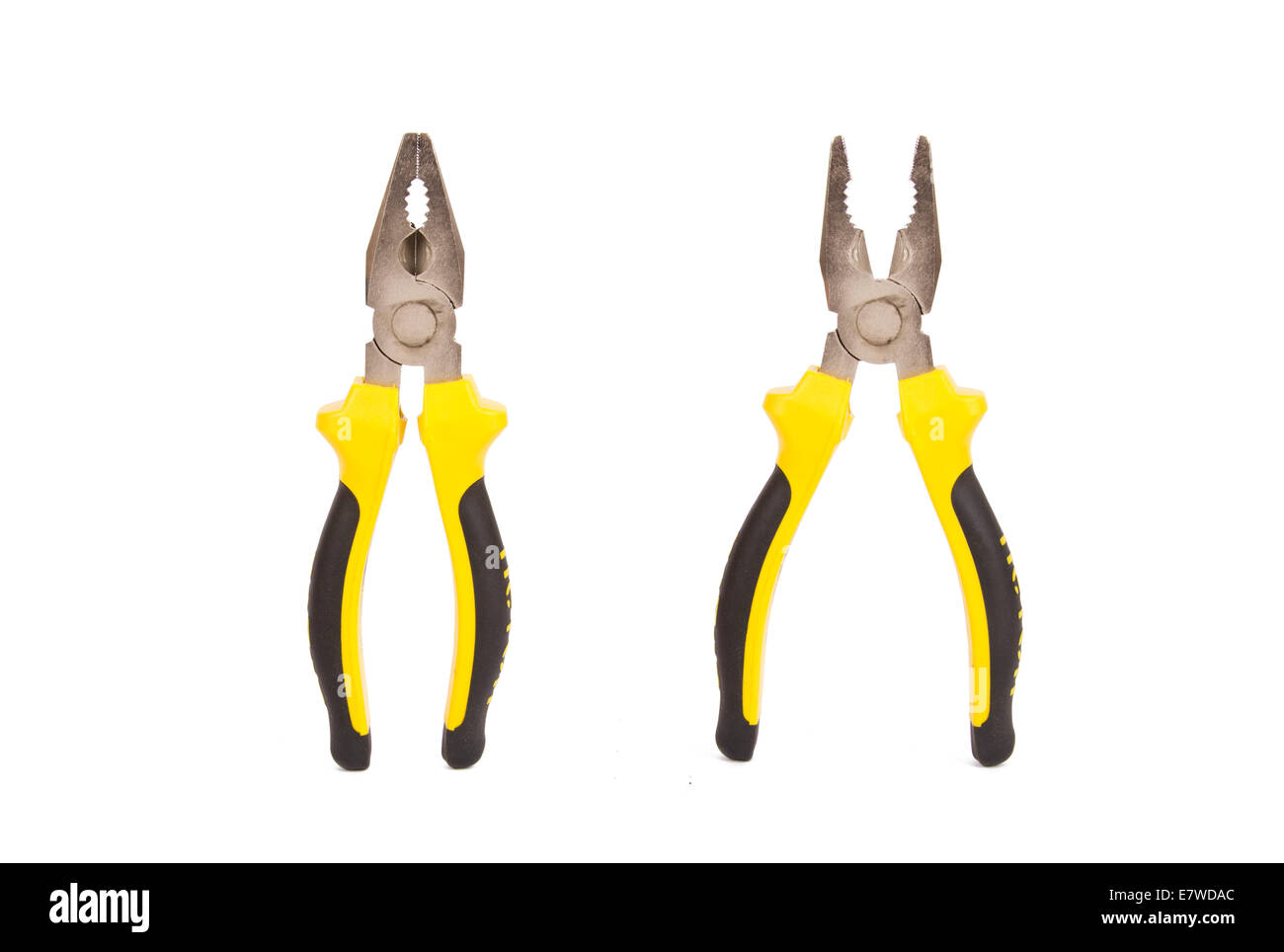 Standing pliers, open and closed, isolated on white background Stock ...