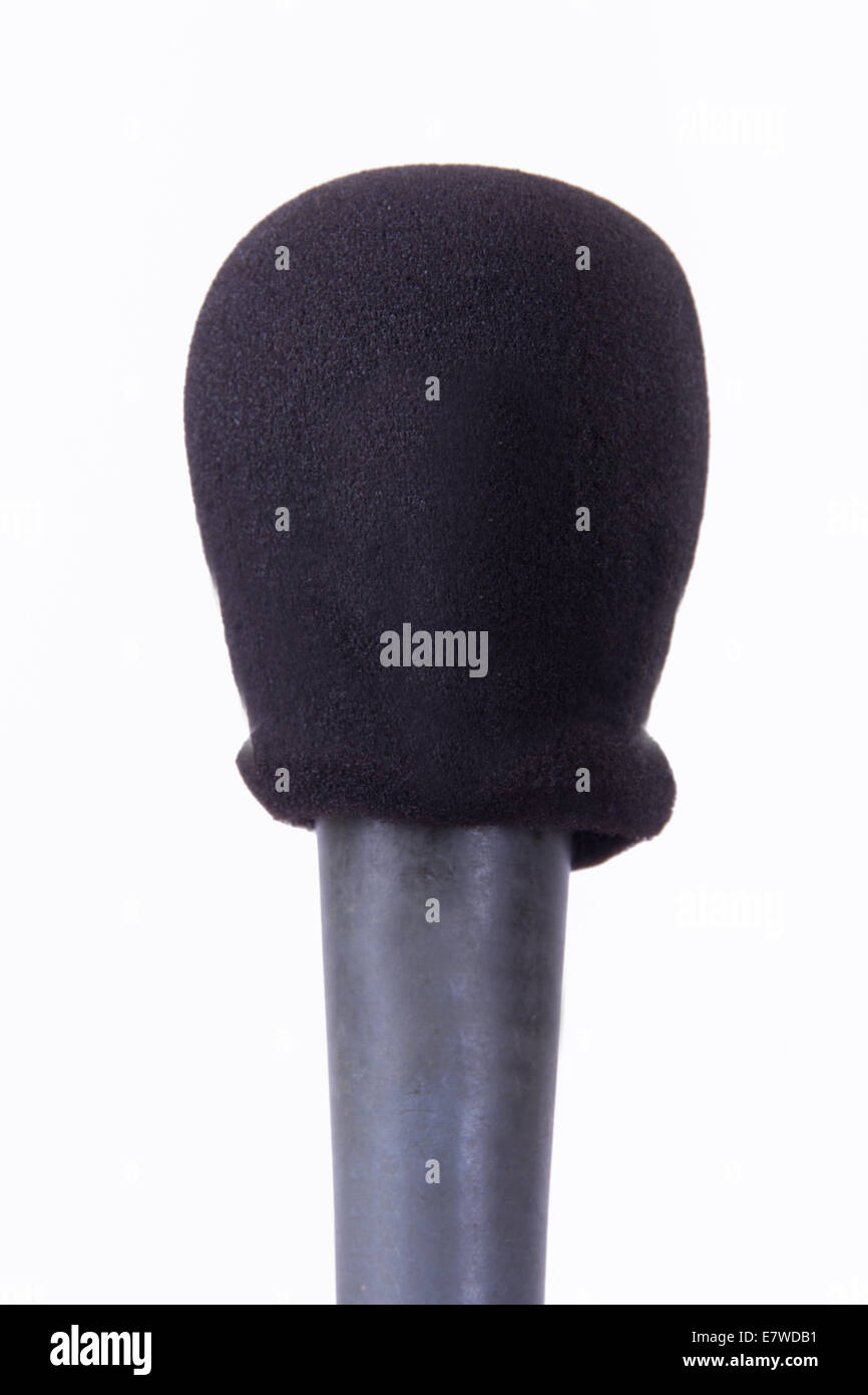 Black and dirty microphone, isolated on white background Stock Photo ...