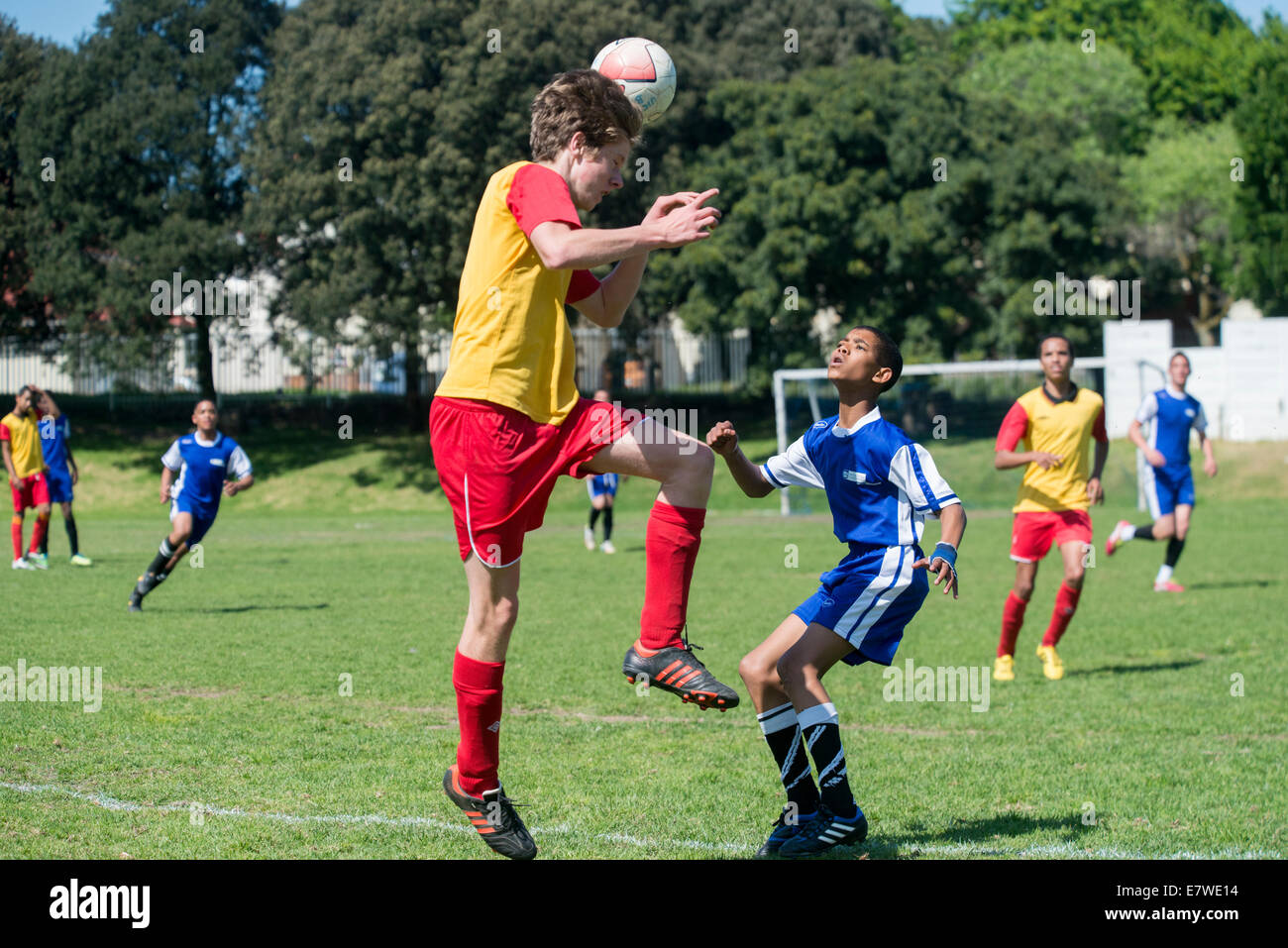 Header football hi-res stock photography and images - Alamy