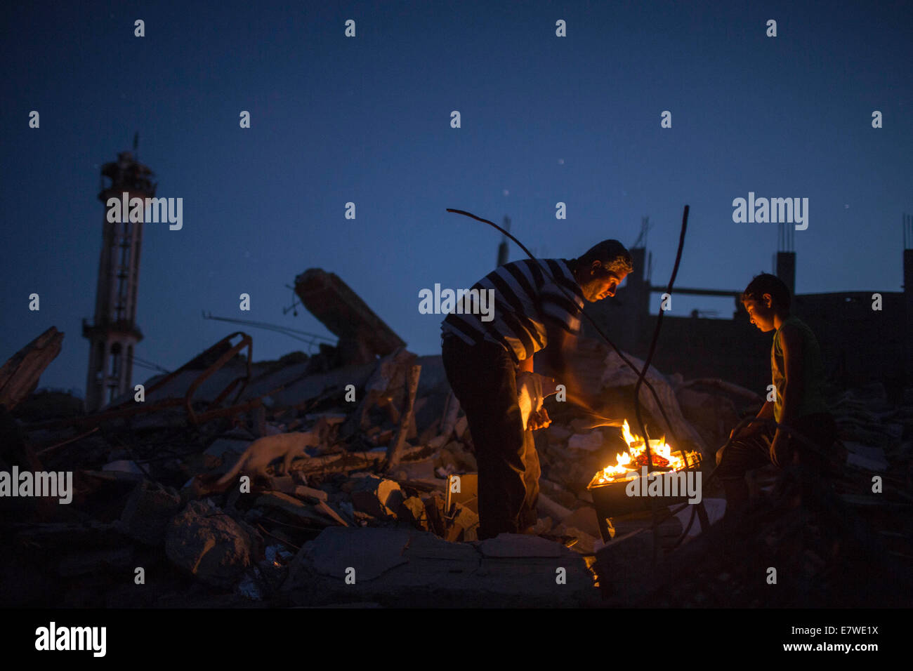 Gaza, Shejaiya neighborhood of Gaza City. 24th Sep, 2014. Palestinian ...