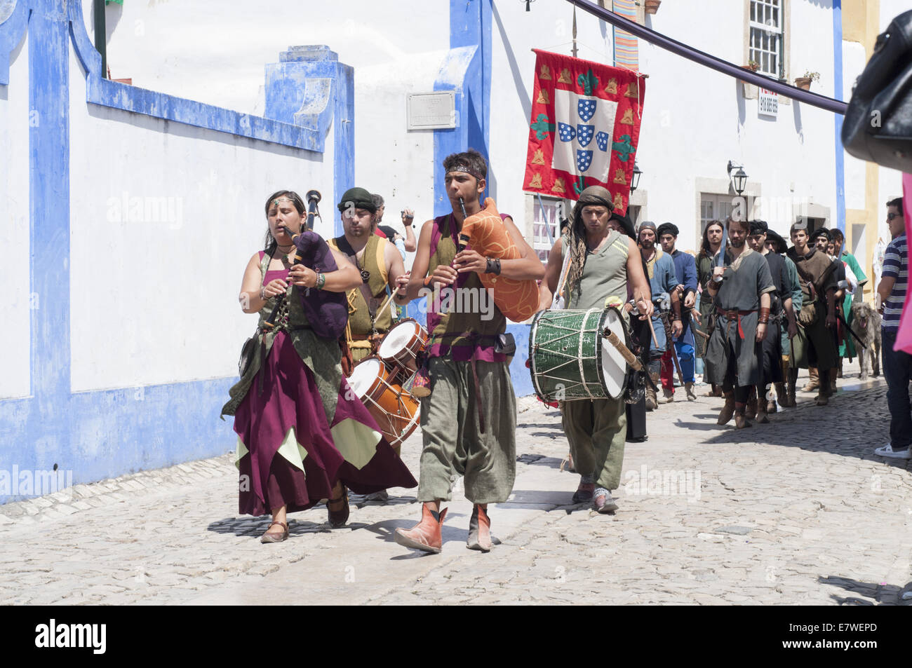 medieval party in the Obidos village, Portugal Stock Photo - Alamy
