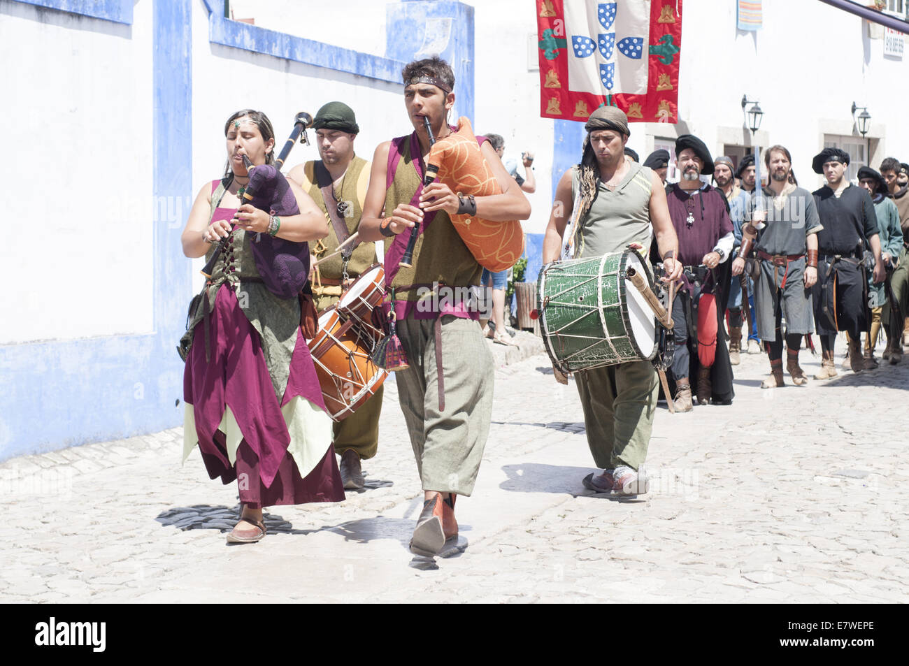 medieval party in the Obidos village, Portugal Stock Photo - Alamy