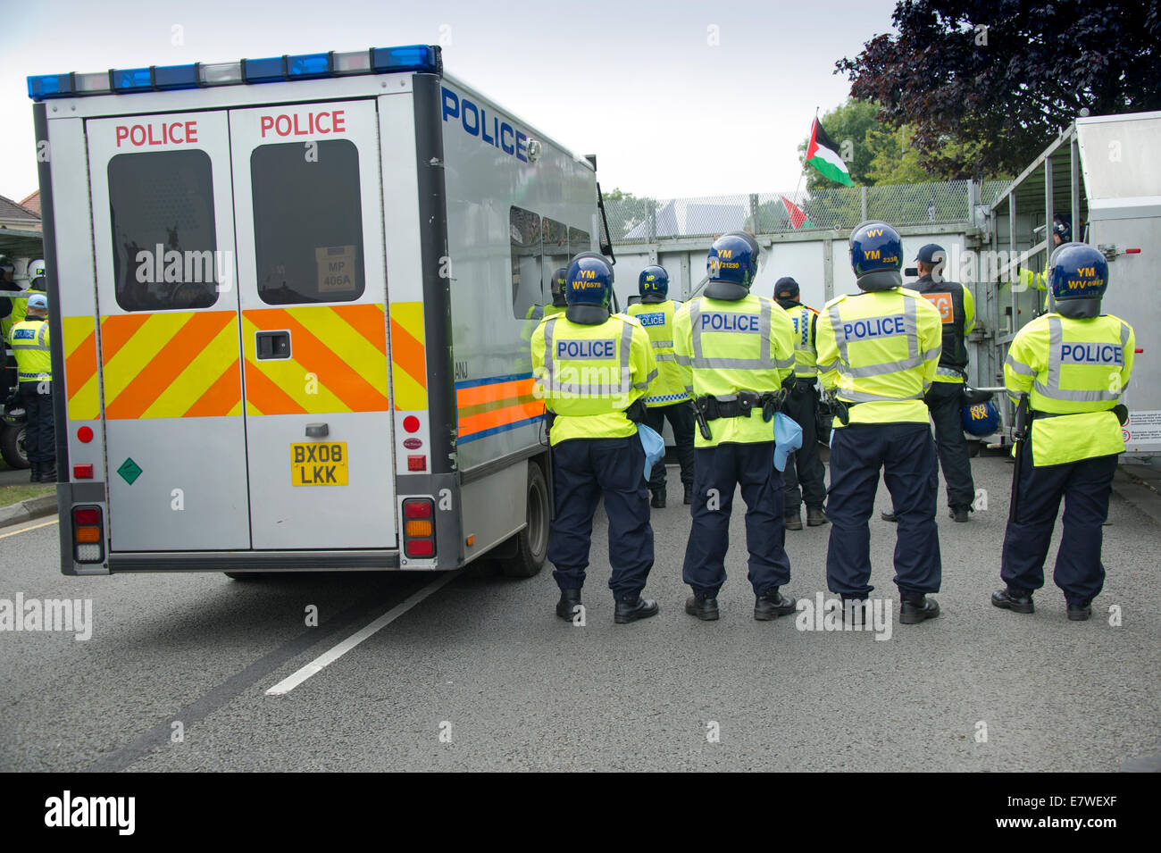 Police from various forces policing the Nato conference at Newport ...