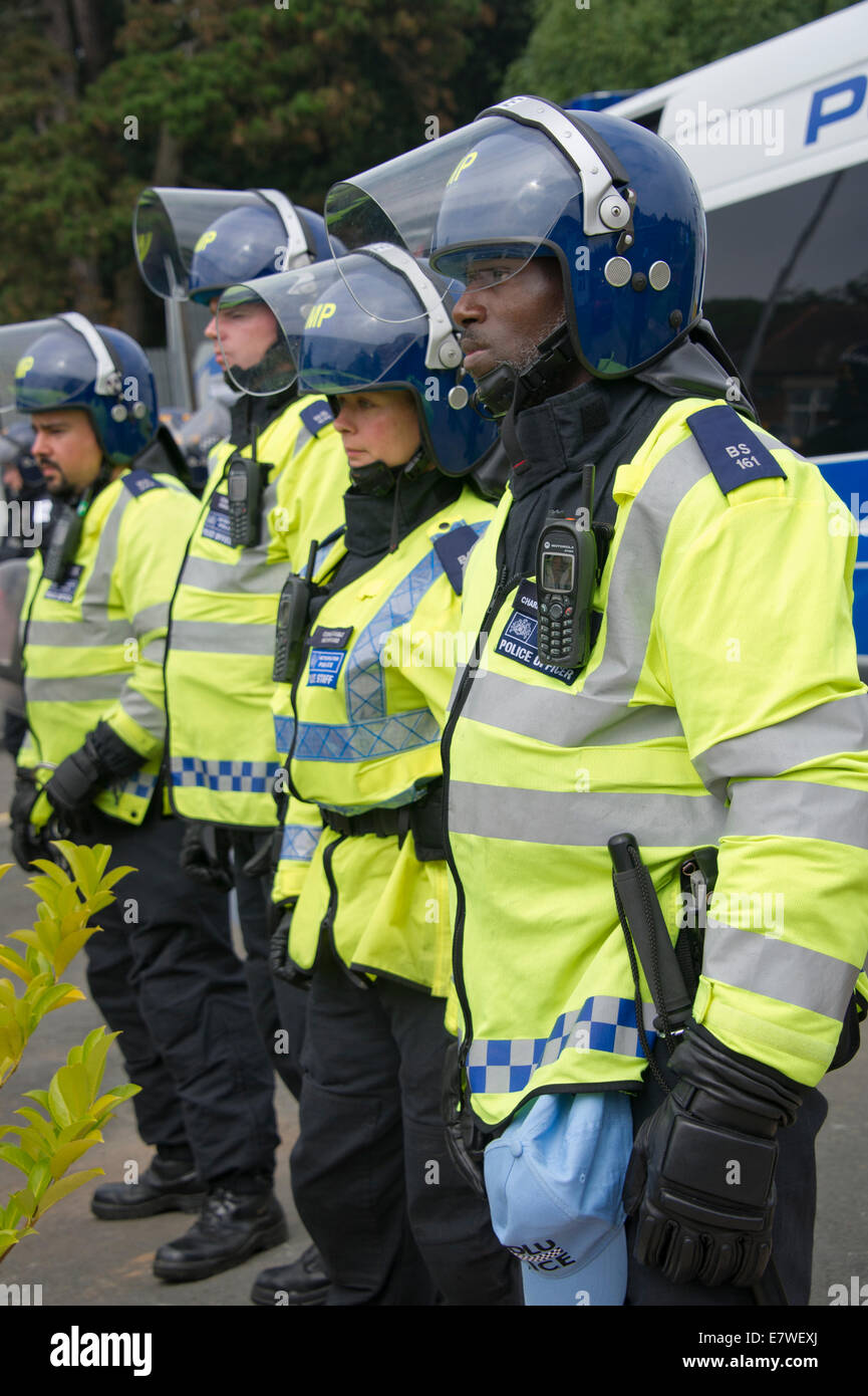 Police from various forces policing the Nato conference at Newport ...