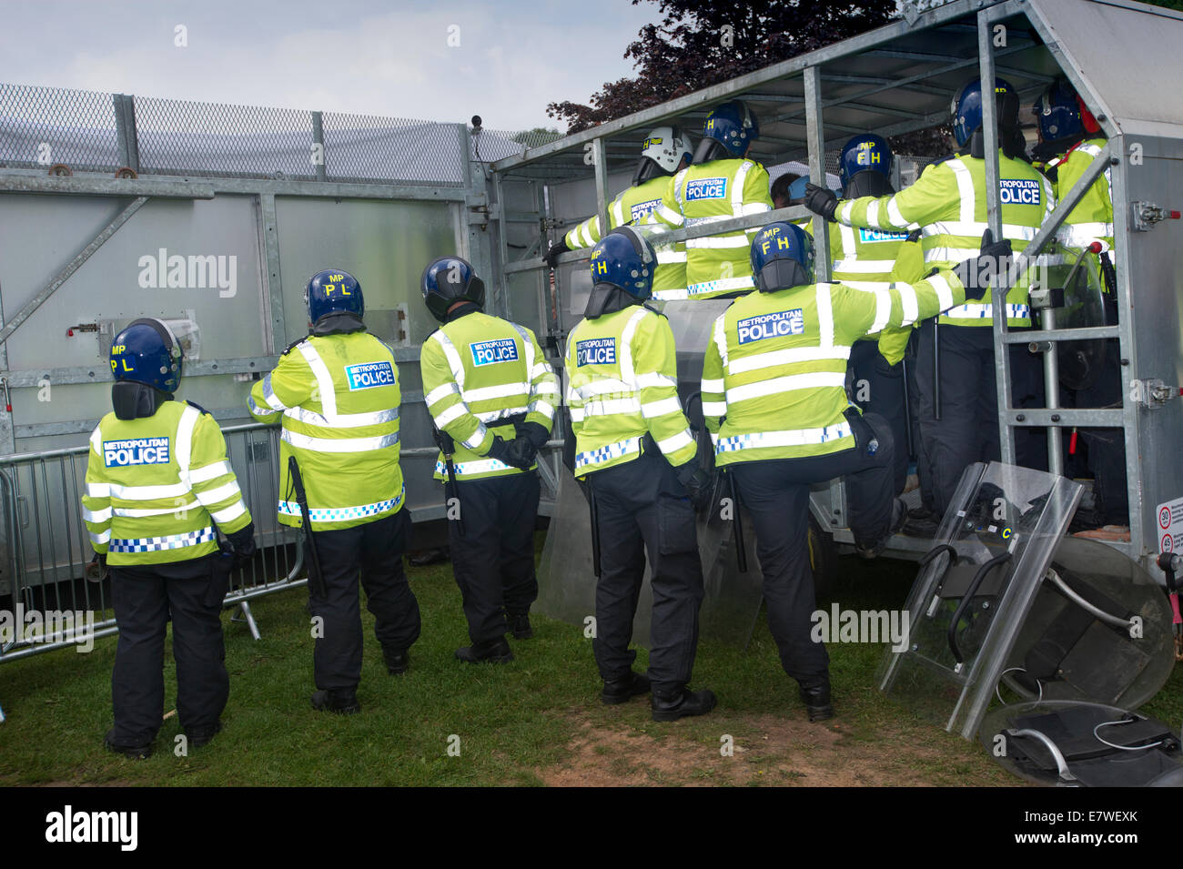 Police from various forces policing the Nato conference at Newport ...
