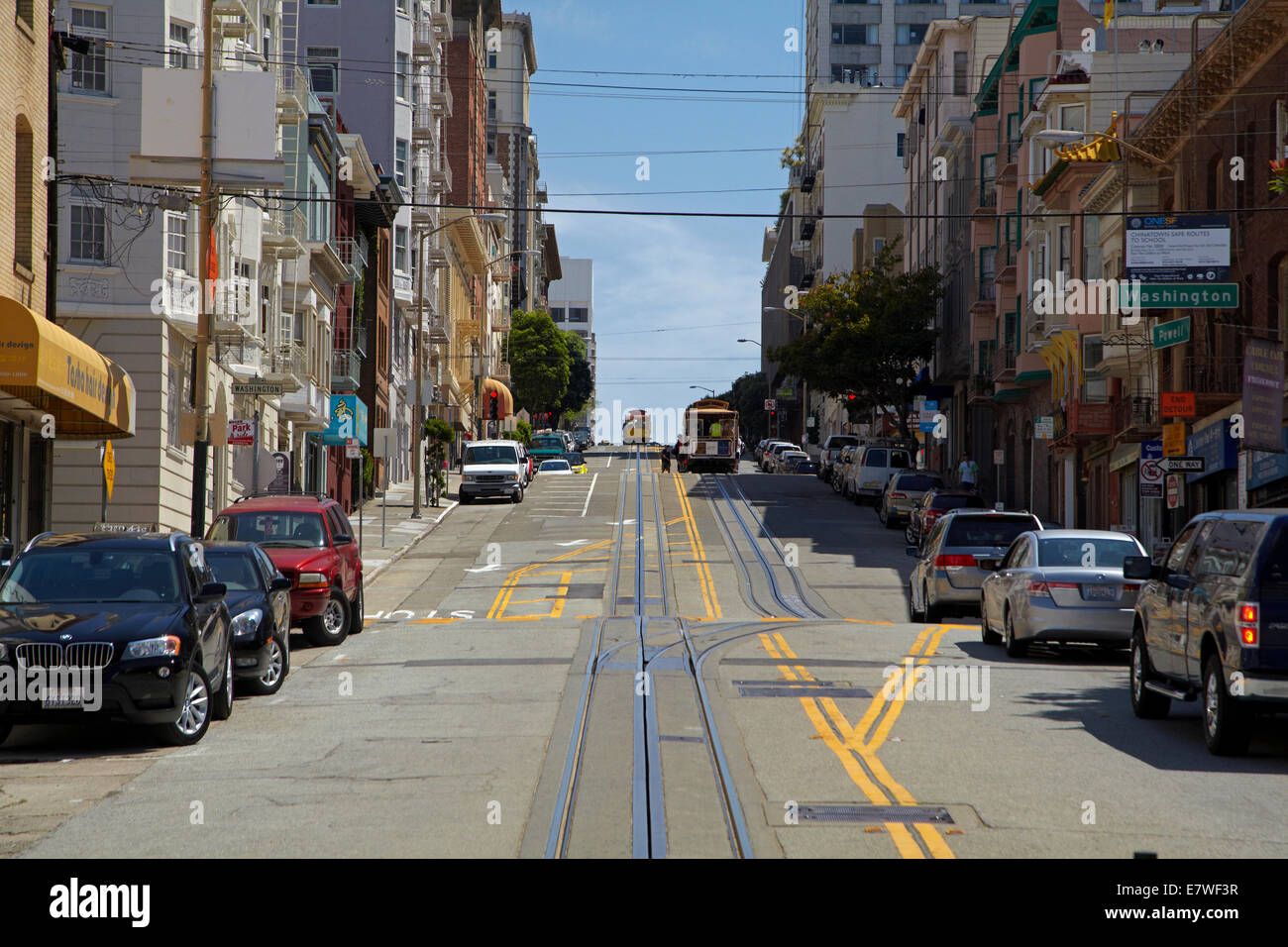 Cable cars on Powell Street, San Francisco, California, USA Stock Photo ...
