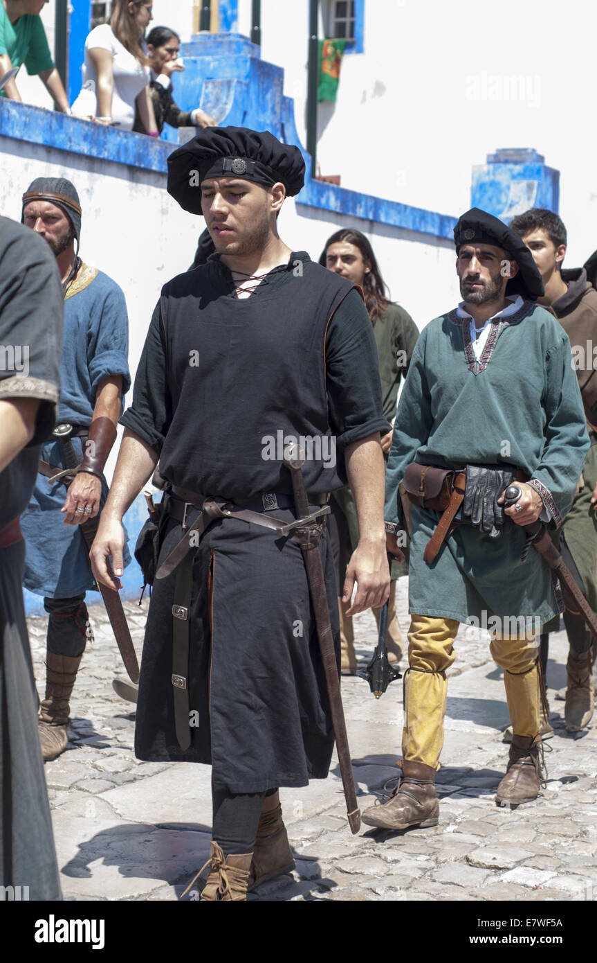 medieval party in the Obidos village, Portugal Stock Photo - Alamy