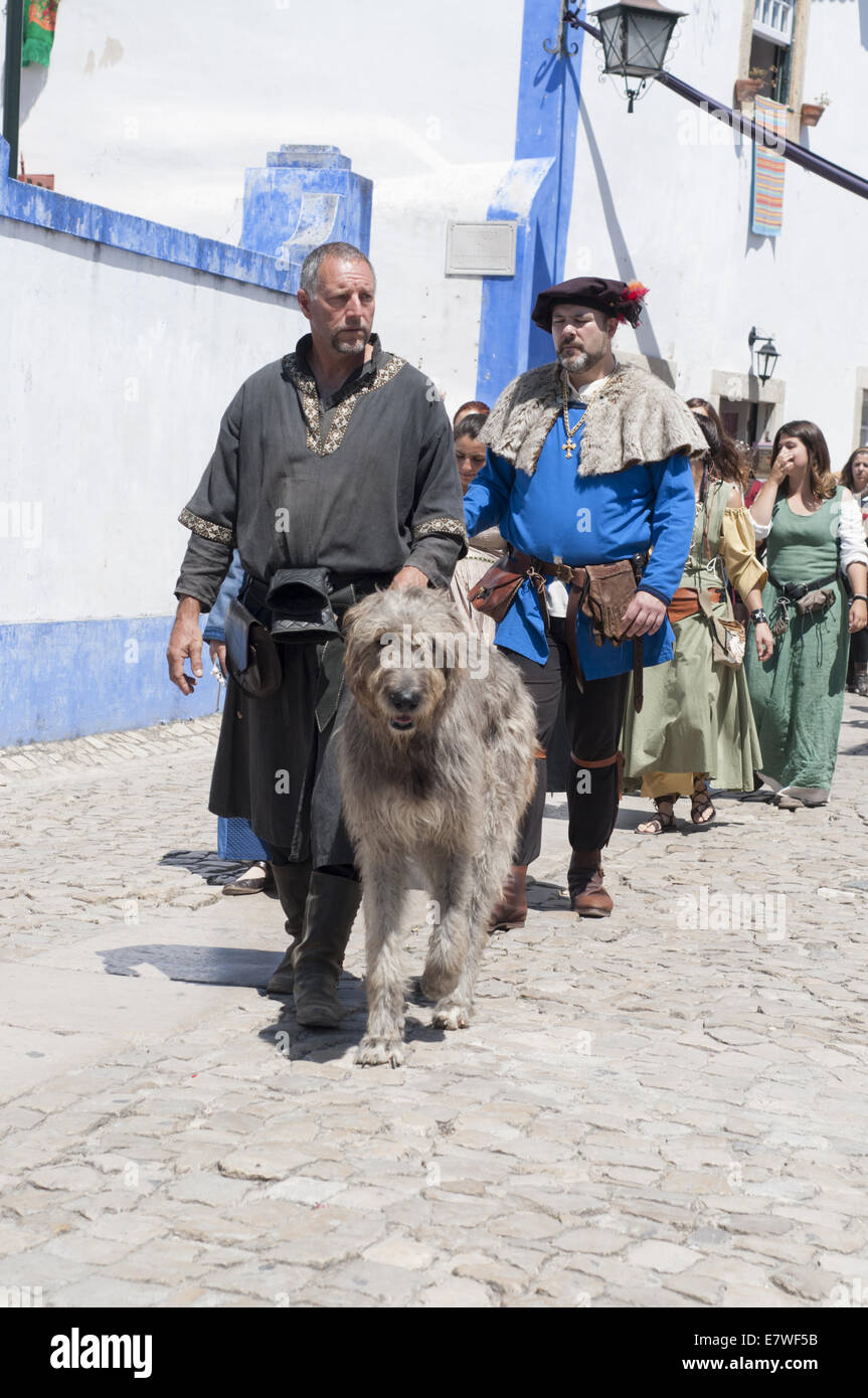 medieval party in the Obidos village, Portugal Stock Photo - Alamy