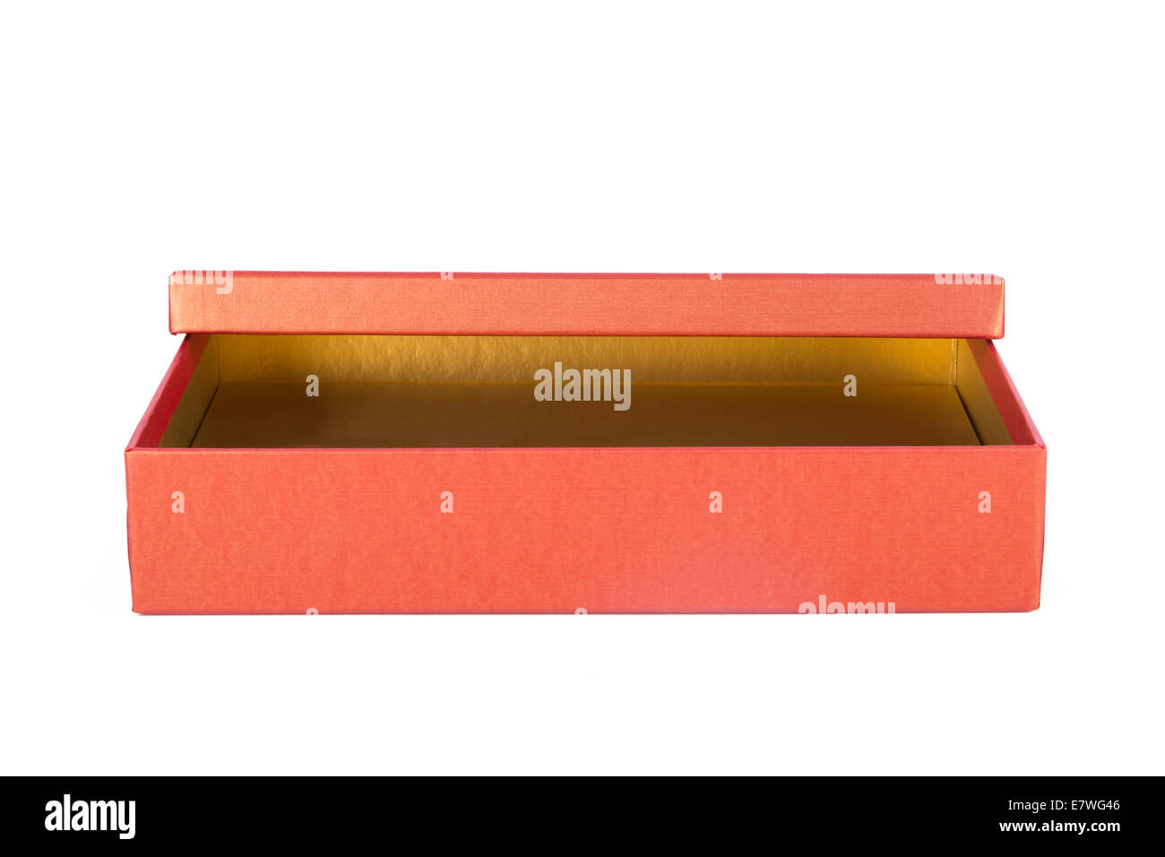 Open, empty box, side view, isolated on white background Stock Photo ...