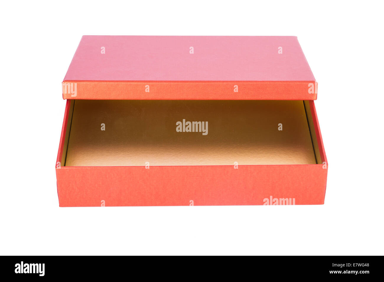 Open, empty box, side view, isolated on white background Stock Photo ...