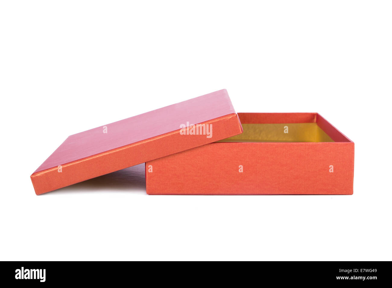 Open, empty box, side view, isolated on white background Stock Photo ...