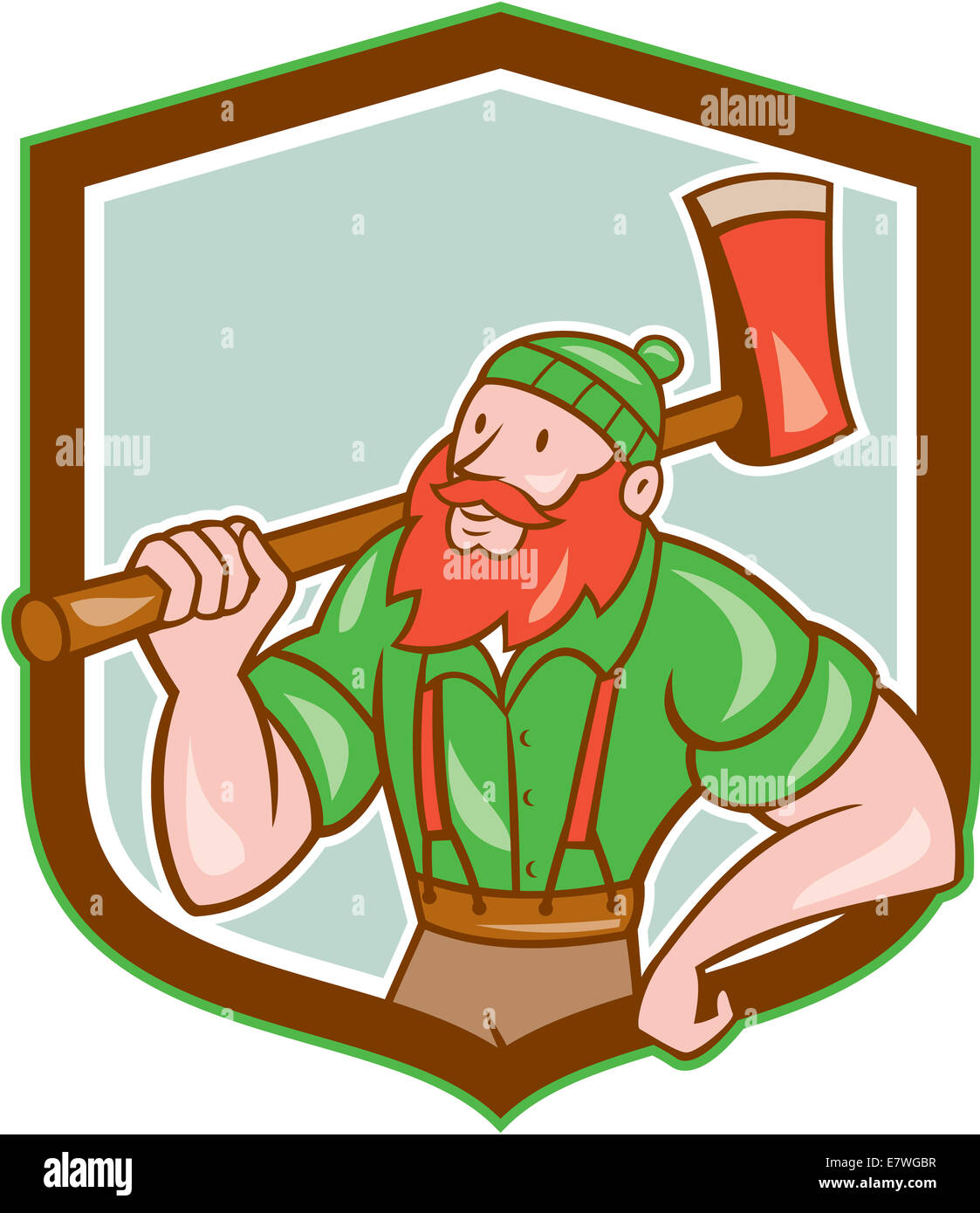 Illustration of a Paul Bunyan an American lumberjack sawyer forest ...