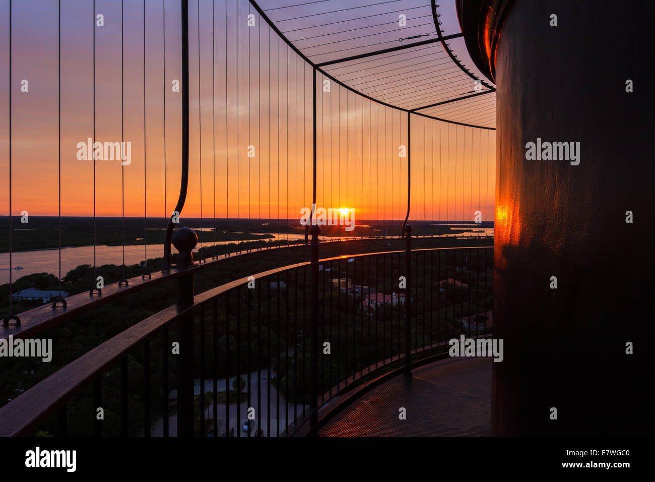 Sunset from the top of Ponce de Leon Inlet Lighthouse. Located in Ponce ...