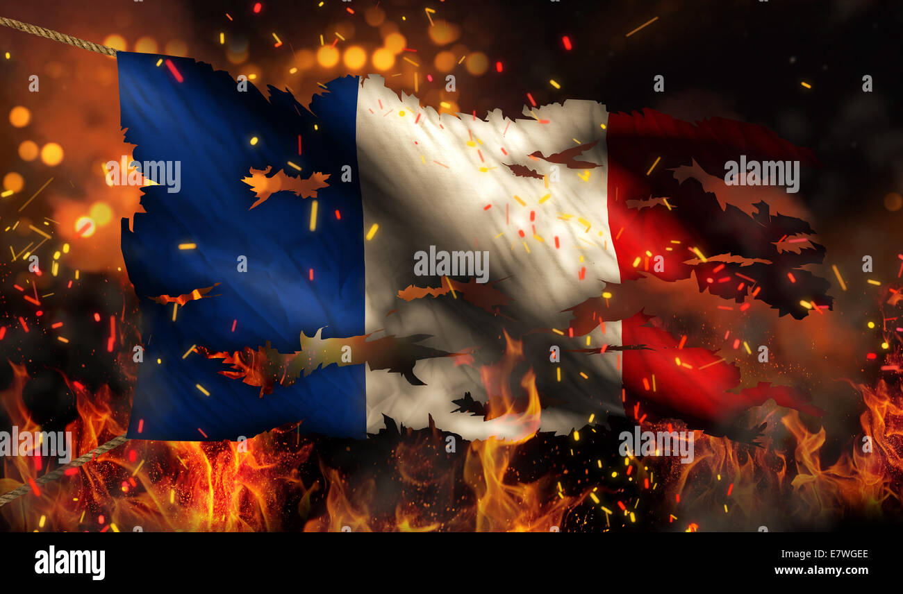 France burning fire flag war hi-res stock photography and images - Alamy