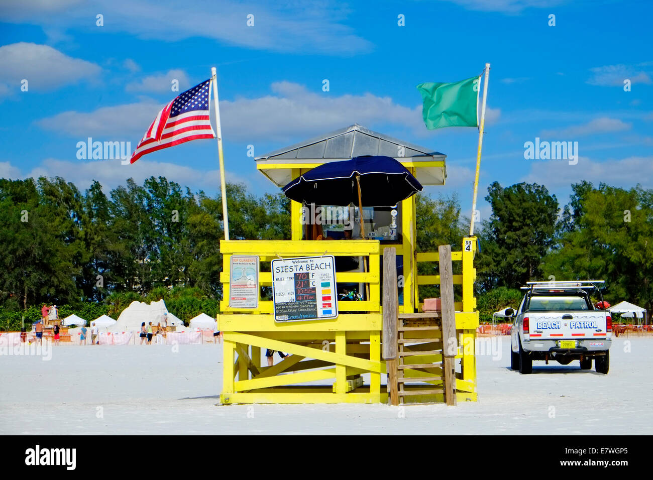 Life guard station at Siesta Beach Sarasota Florida Stock Photo - Alamy