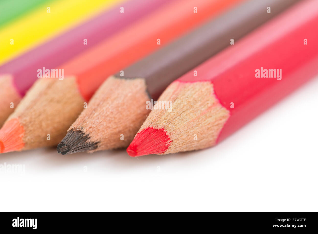 Close up view of red pencil, isolated on white background Stock Photo ...