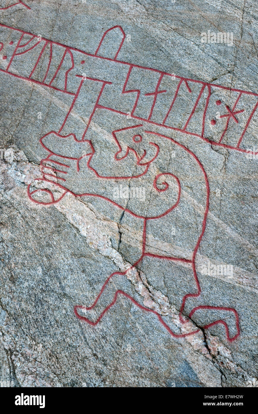 Siegfried Dragon SlayerSigurd Stone, Ramsund, Sweden 140812 62009 Stock ...