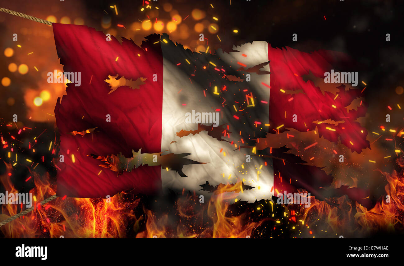 Peru Burning Fire Flag War Conflict Night 3D Stock Photo - Alamy