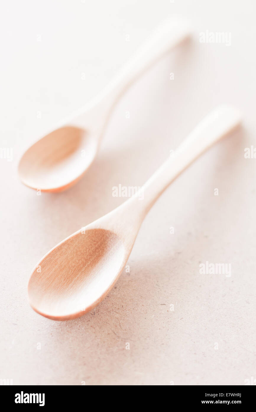 Two of new wooden spoons, stock photo Stock Photo - Alamy