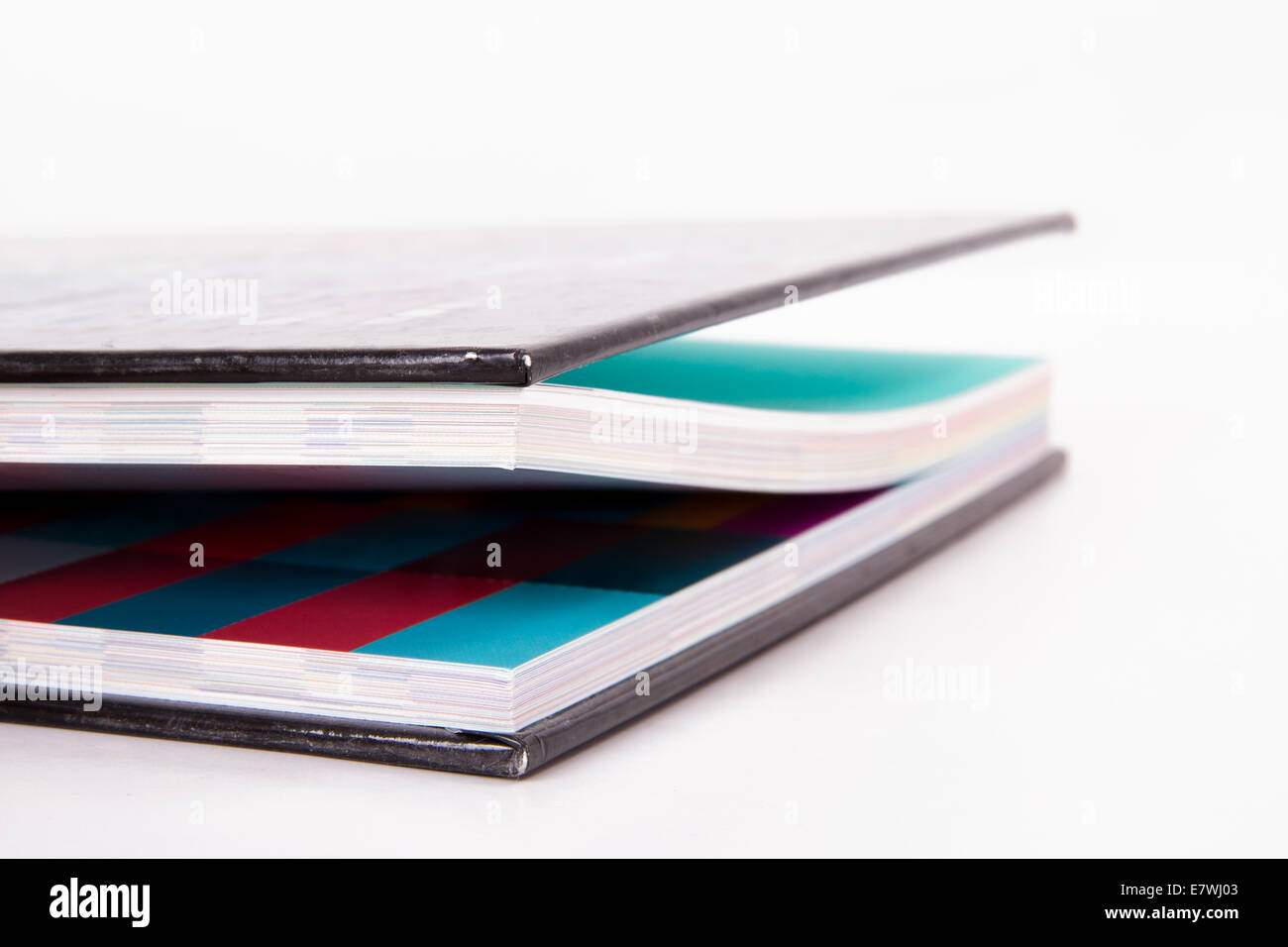 Close up view of color palette art book, isolated on white background ...