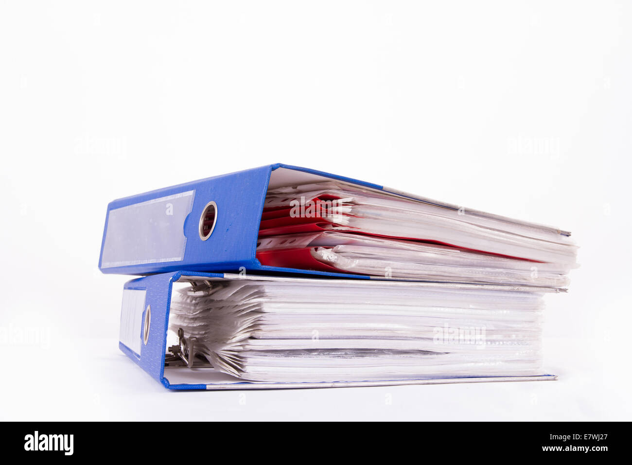 Stack of blue office folders, isolated on white background Stock Photo ...