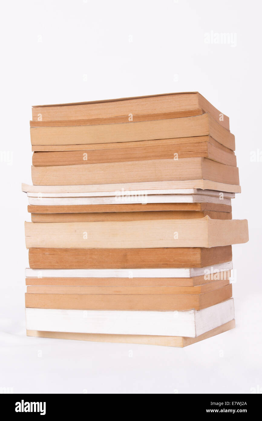 Book heap isolated on white background Stock Photo - Alamy