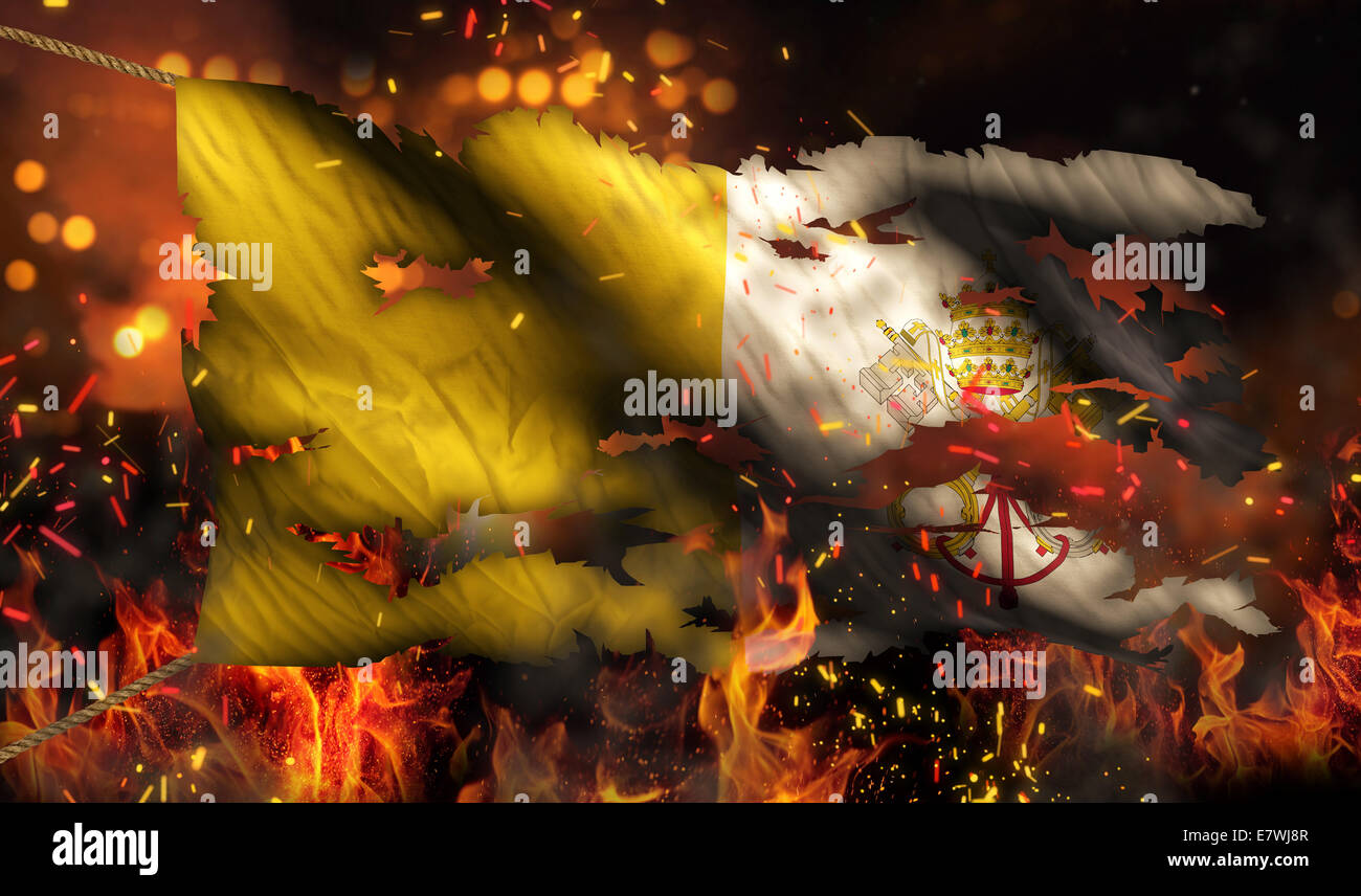 Vatican city burning fire flag hi-res stock photography and images - Alamy