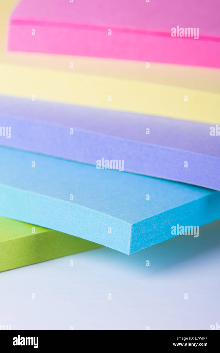 Multi colored sticky post it notes, isolated on white background Stock ...