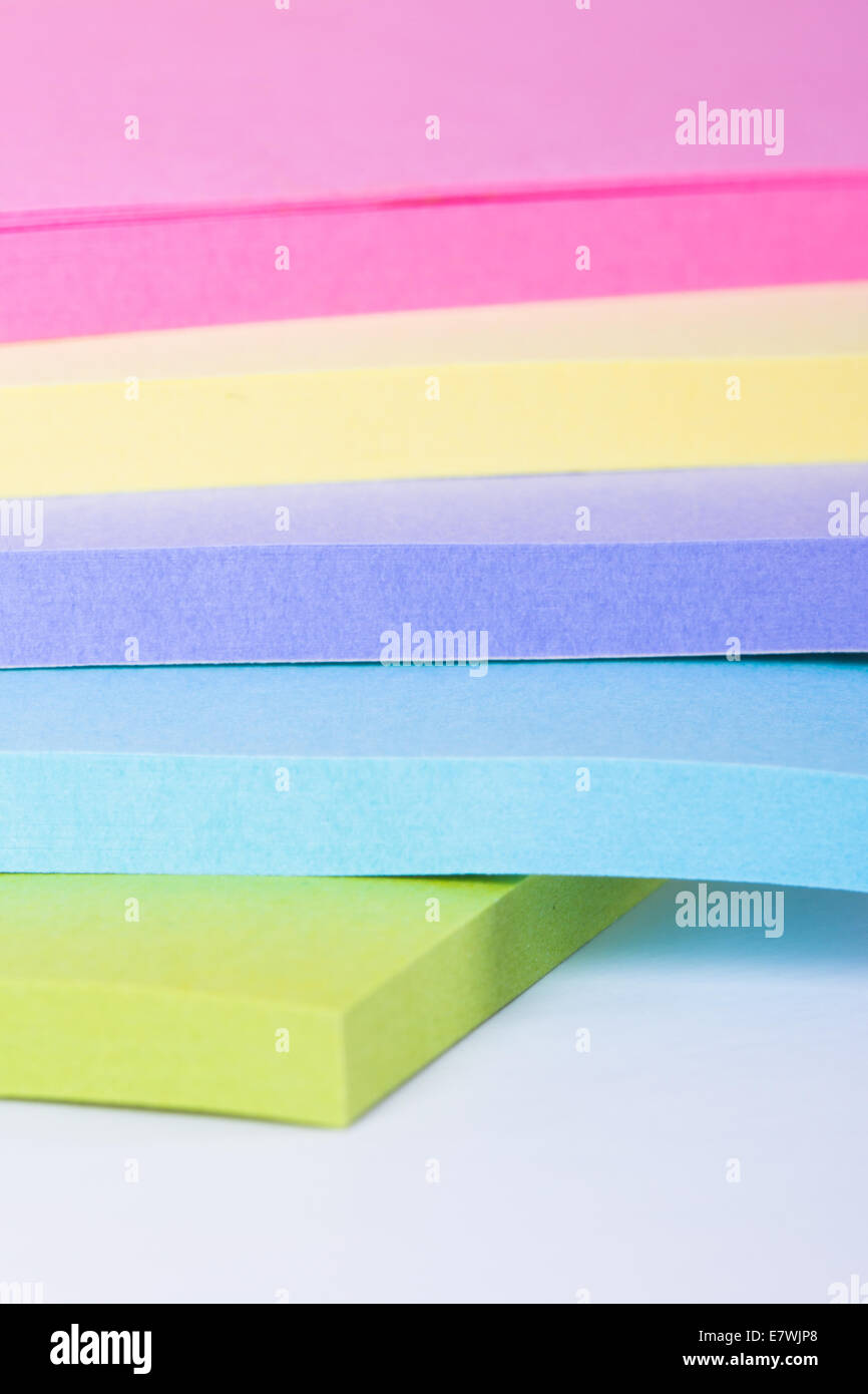 Multi colored sticky post it notes, isolated on white background Stock ...