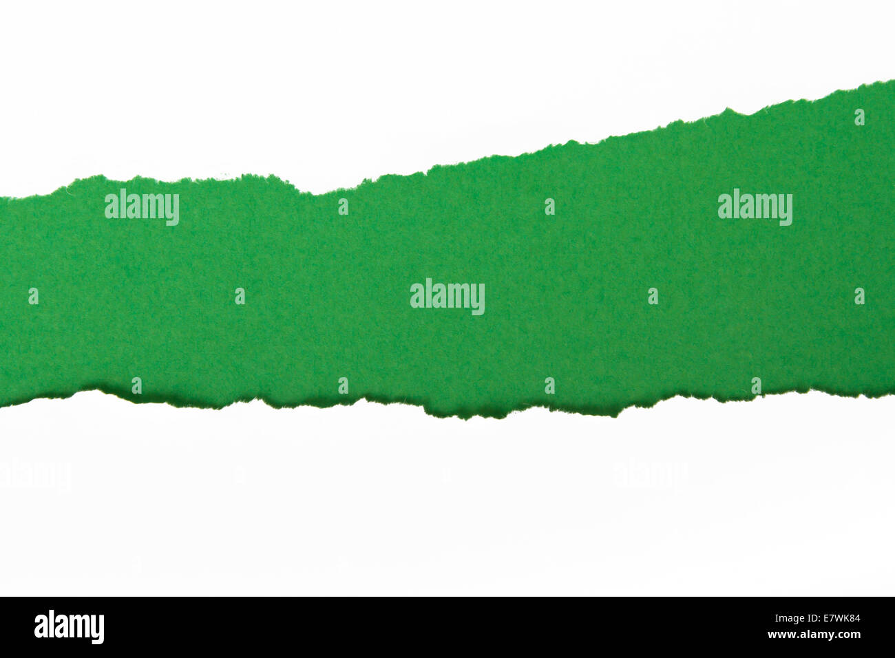 Teared, ripped paper on green background Stock Photo - Alamy