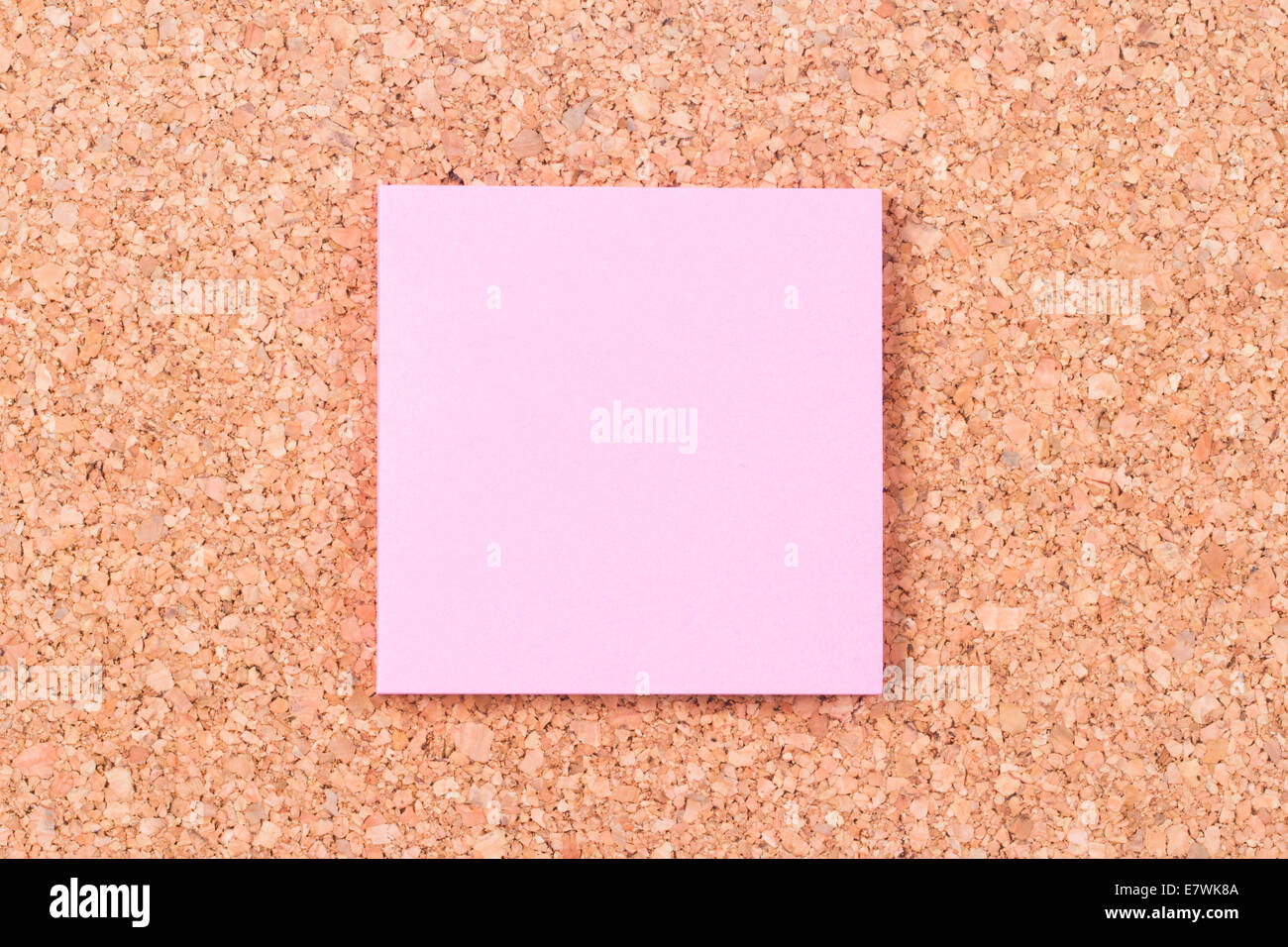 Empty, blank, pink sticky post it note paper on cork plate Stock Photo ...
