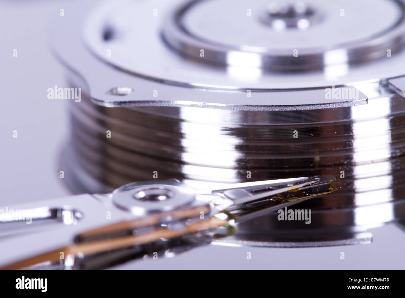 Close up of opened hard disk drive Stock Photo - Alamy