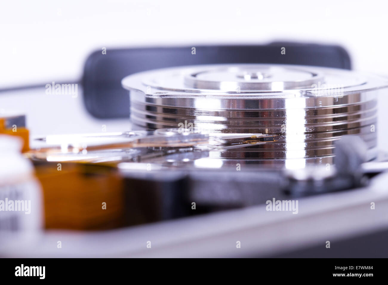 Close up of opened hard disk drive Stock Photo - Alamy