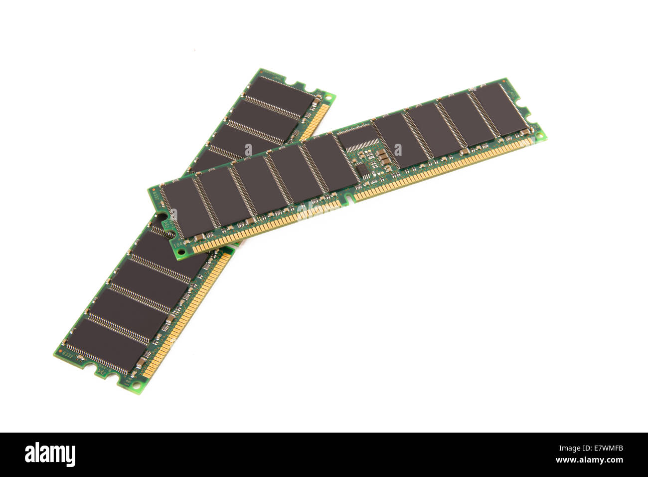 Two computer ram memory cards, isolated on white background Stock Photo ...