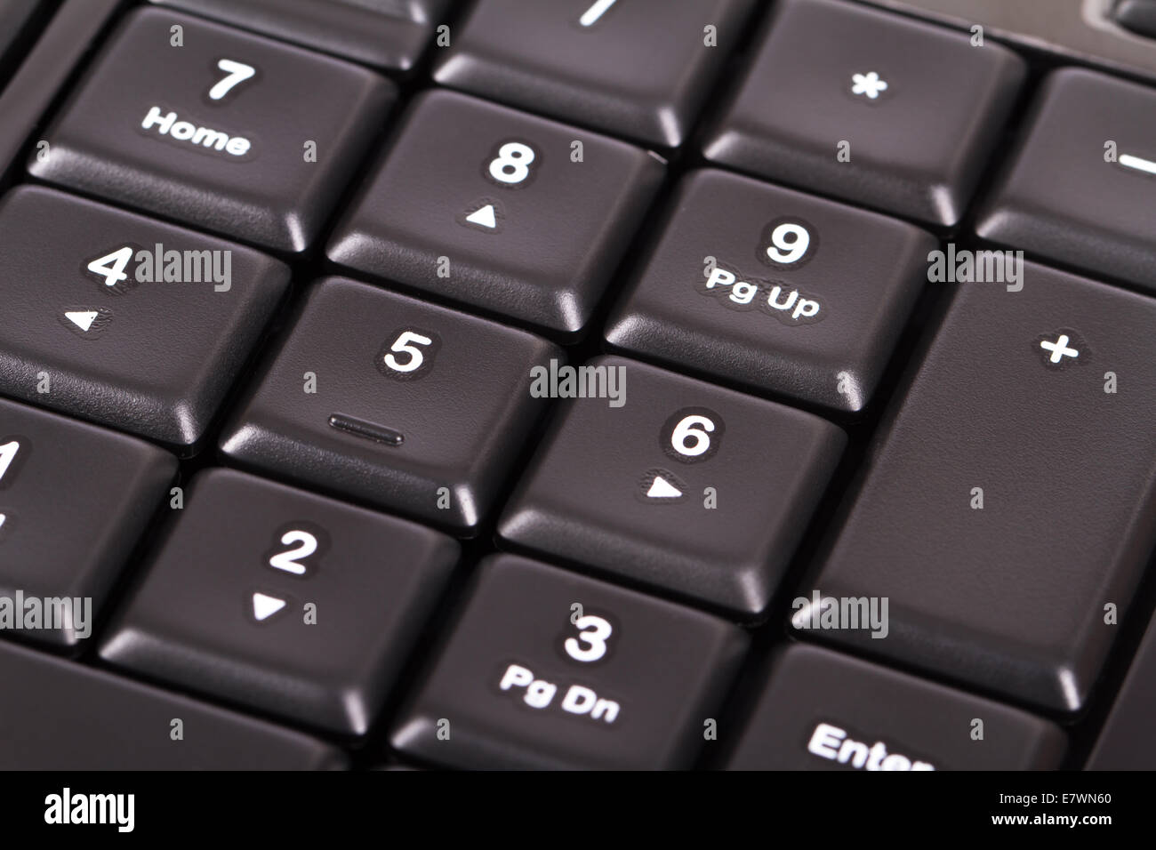Black computer keyboard keys on numpad area Stock Photo - Alamy