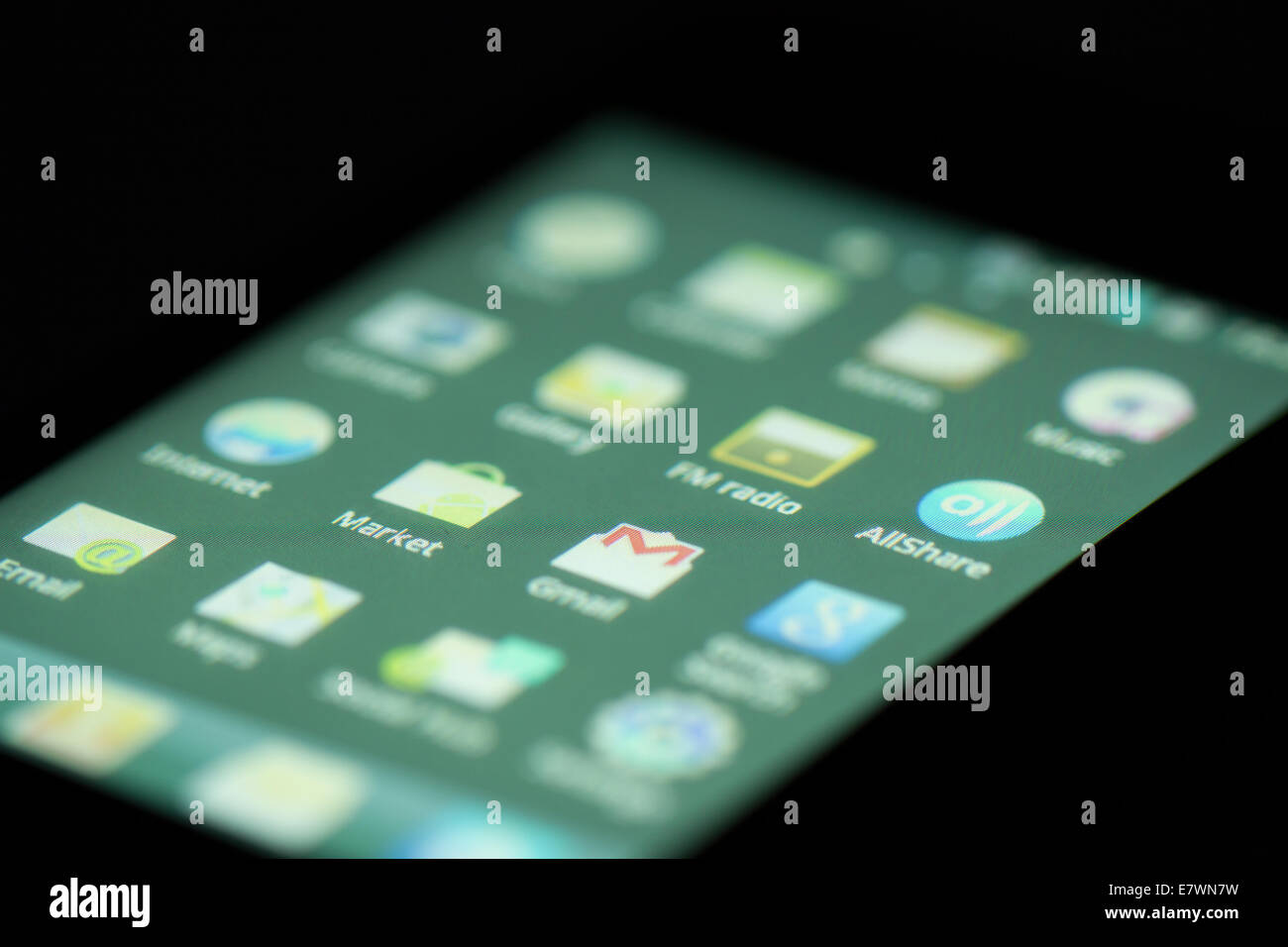 Screen of smart phone, lighting on dark Stock Photo - Alamy